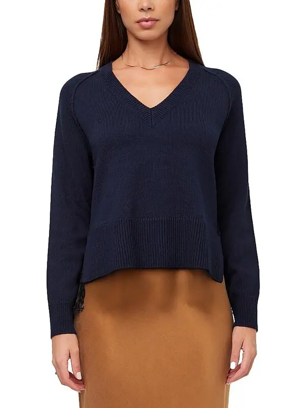 Fifteen Twenty Camila Lace Layered Sweater - Navy
