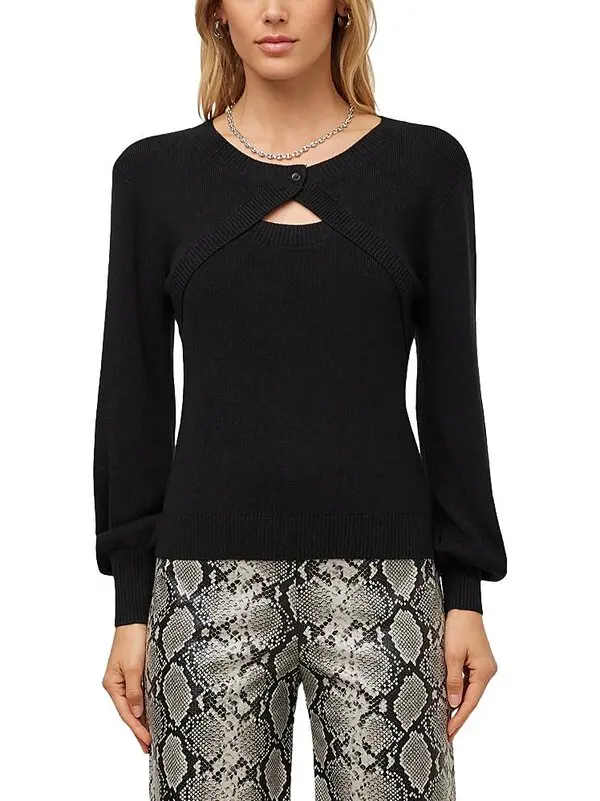 Fifteen Twenty Amelia Bolero Shrug Sweater - Black