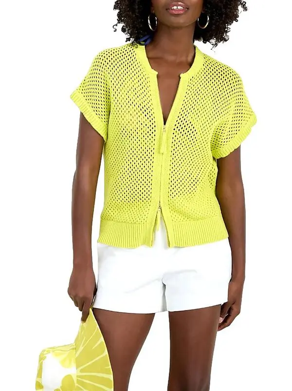 Trina Turk Hana Zip Cardigan - Citrus Yellow