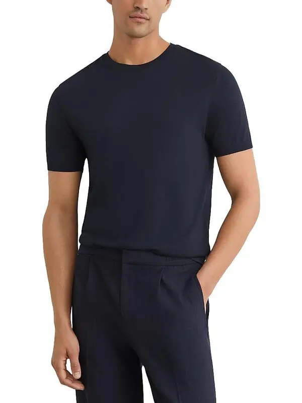 REISS Chad Crewneck Tee - Navy