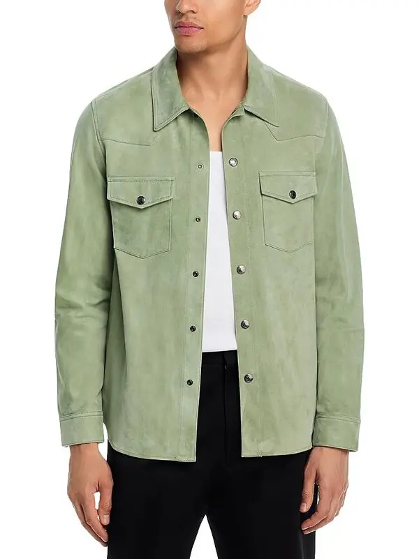 Paul Smith Slim Fit Leather Shirt - Green