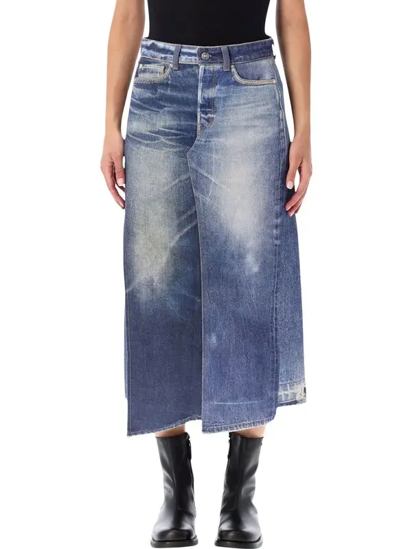 Our Legacy Wide Leg Jeans With Faded Wash - Multi Blue