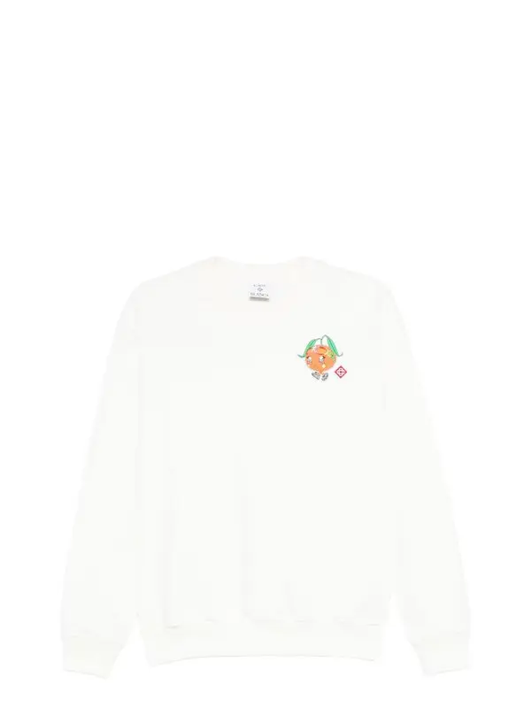 Casablanca Crewneck Sweatshirt With Front Ski Print - Bianco