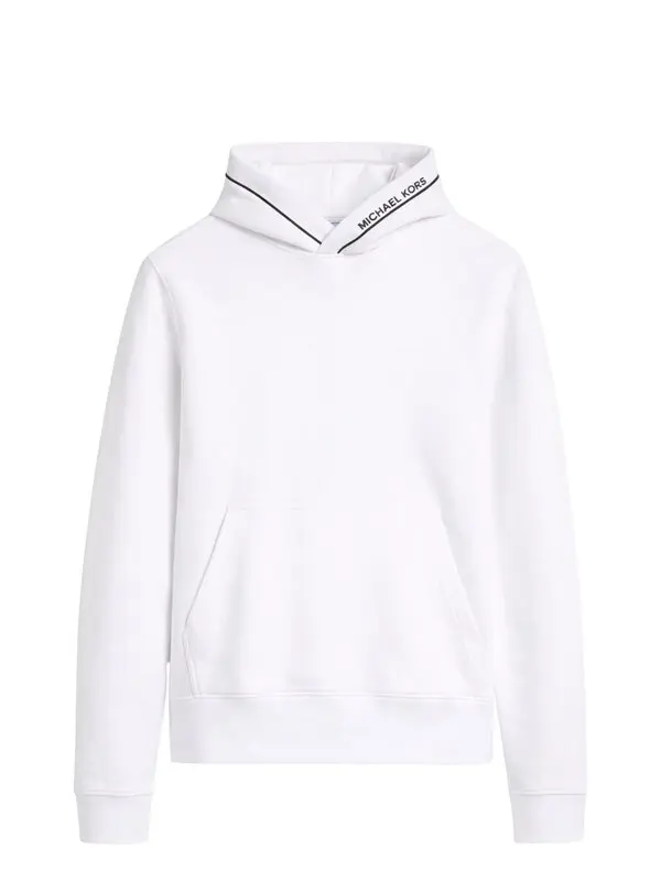 Michael Kors Lightweight Logo Trim Hoodie - White