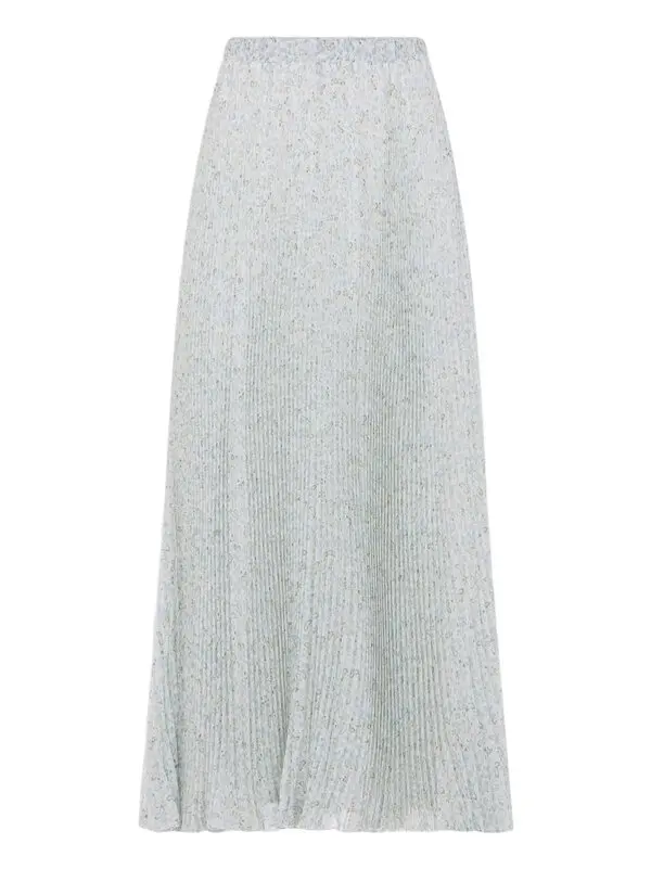 Ermanno Scervino Pleated Printed Silk Midi Skirt - Multicolour