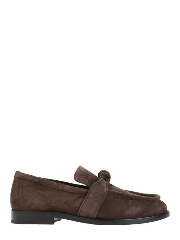 Bottega Veneta Suede Calf Leather Loafers With Knot Detailing - Brown