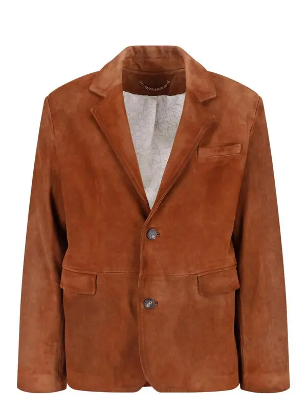 GOLDEN GOOSE Ovine Leather Blazer - Brown