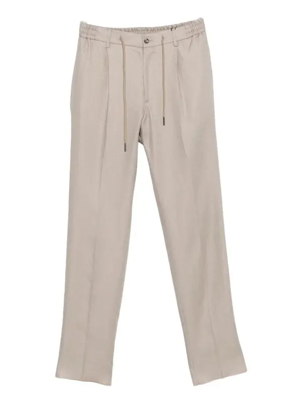 Tagliatore Linen Drawstring Shorts With Button Fastening - Grey