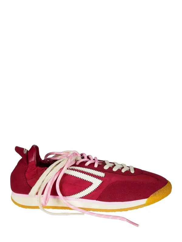 PURAAI Vintage Nylon Lace-up Sneakers - Rosso