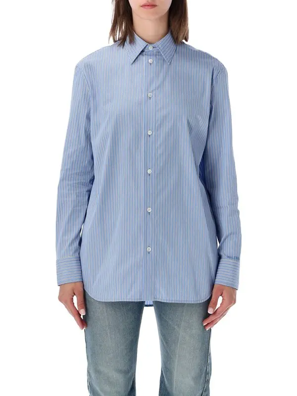 Balenciaga Striped Poplin Button-down Shirt - Blue/navy