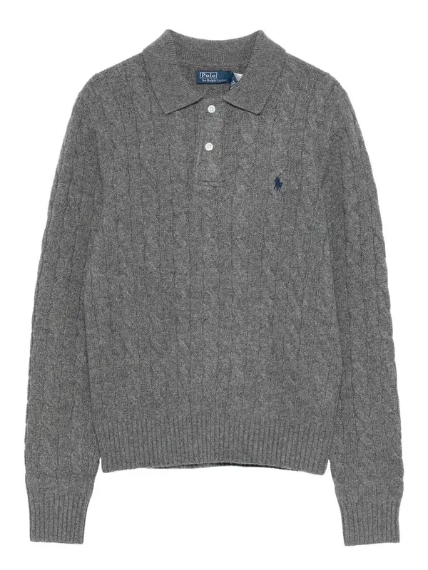 Polo Ralph Lauren Rib-knit Wool-cashmere Polo Sweater - Grigio