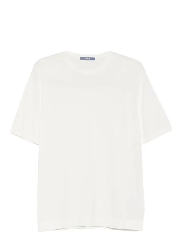 PEOPLE OF SHIBUYA Lightweight Natural Cotton Crew Neck Sweater - White