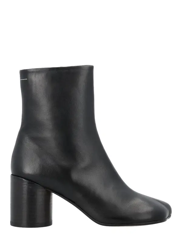 MAISON MARGIELA Leather Block Heel Ankle Boots - Nero