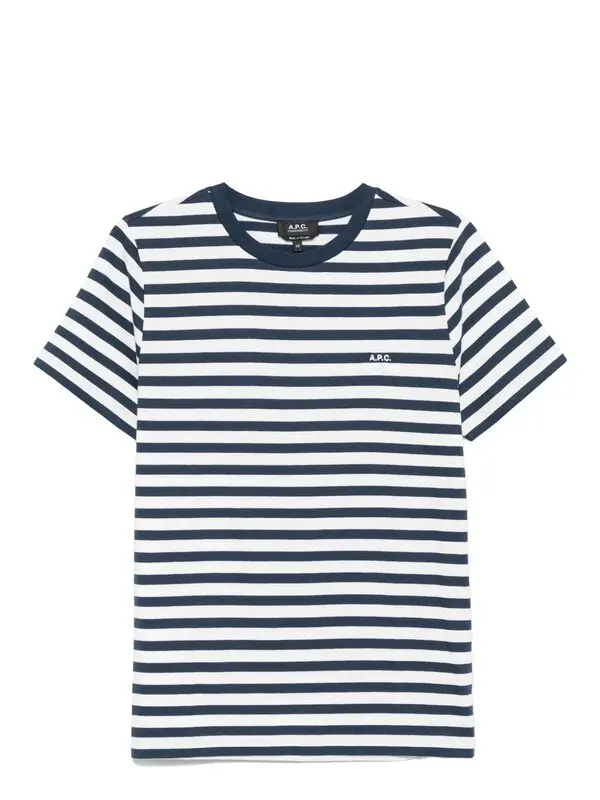 A.p.c. Striped Crewneck T-shirt - Navy