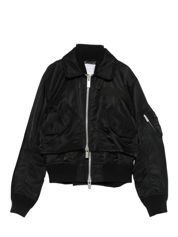 Sacai Layered Satin Finish Bomber Jacket - Multicolor