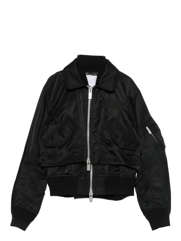 Sacai Layered Satin Finish Bomber Jacket - Multicolor