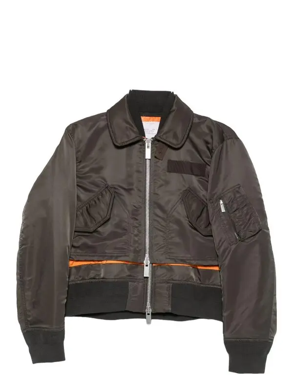 Sacai Paneled Zip-up Bomber Jacket - Multicolor
