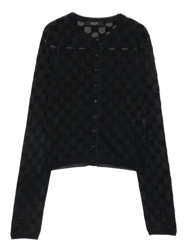 Gucci Gg Monogram Crewneck Cardigan - Multicolor