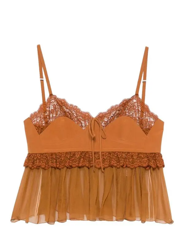 Chloé Silk Lace Trim Camisole - Multicolor