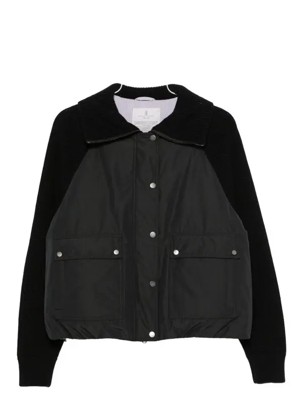 Brunello Cucinelli Down Jacket With Wool Knit Sleeves - Multicolor