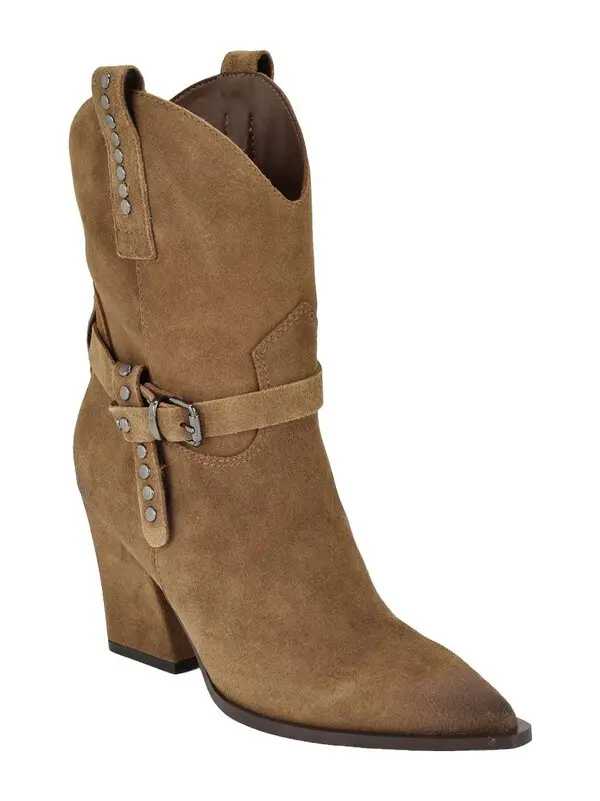 Nine West Weslie Western Boots - Medium Brown