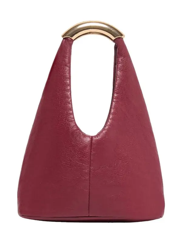 Dolce Vita Evelisse Faux Leather Hobo Bag With Metallic Hoop Handle - Burgundy