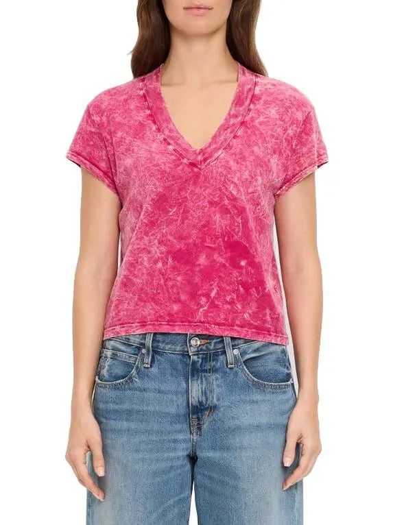 Michael Stars Harlan Cropped V-neck T-shirt - French Rose
