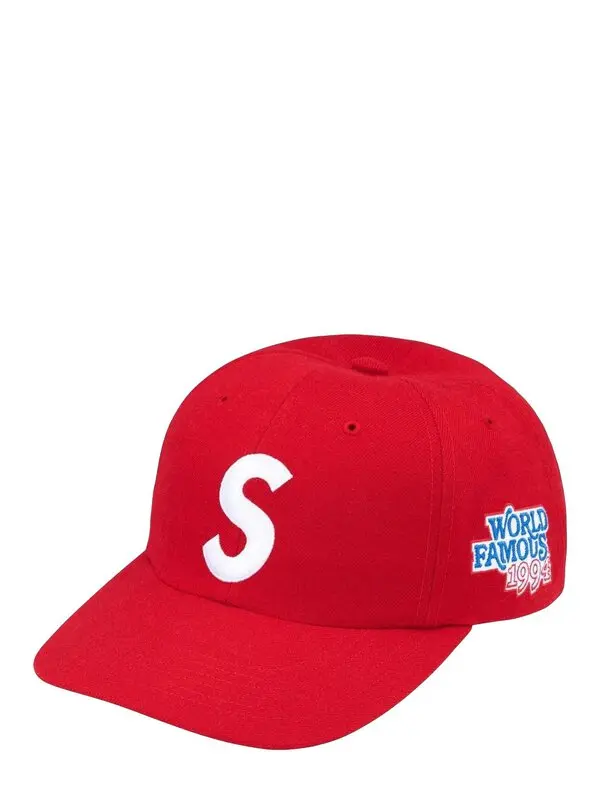Supreme World Famous S Logo 6-panel Cap - Red
