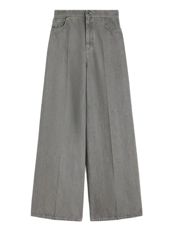 Max Mara Wide-leg Denim Trousers - Black