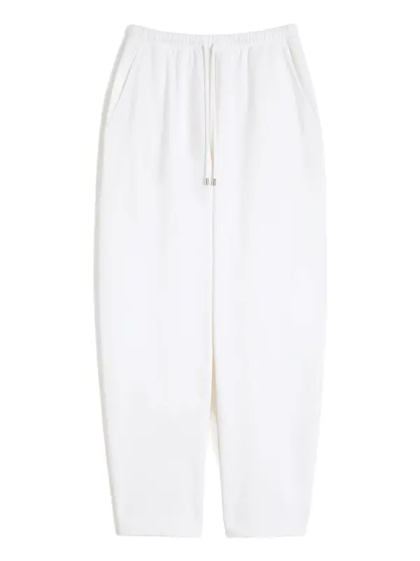 Max Mara Fleece Relaxed Fit Drawstring Trousers - Ivory