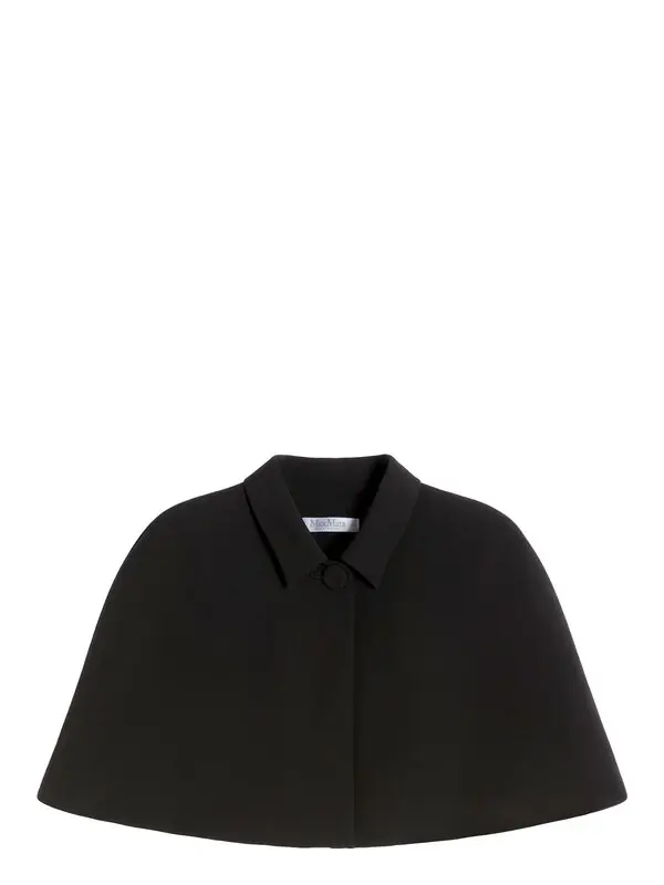 Max Mara Cropped Cady Cape With Shirt Details - Black