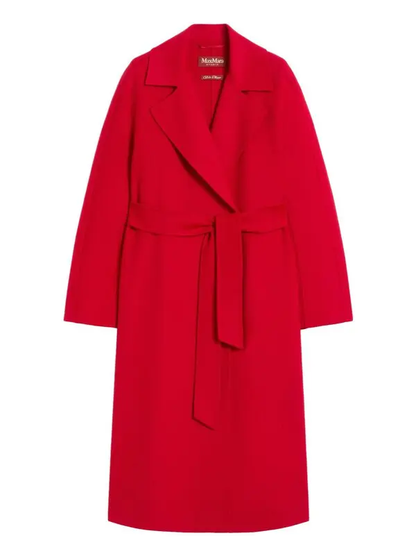 Max Mara Long Wool, Cashmere And Silk Coat - Red