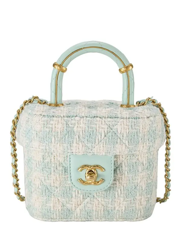 Chanel Quilted Tweed Crush Vanity Case - Green