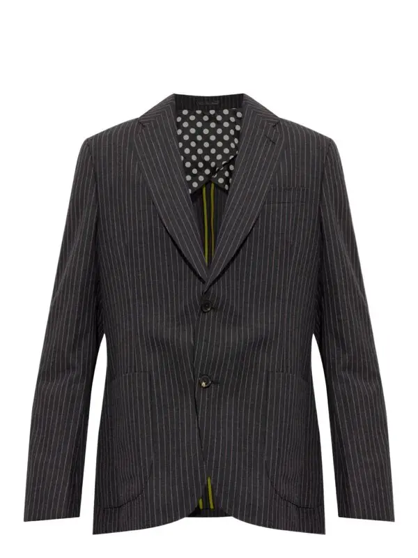 Paul Smith Long-sleeved Pinstripe Suit Jacket - Grey