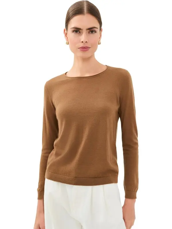 Co Rolled Cashmere Pullover - Ginger