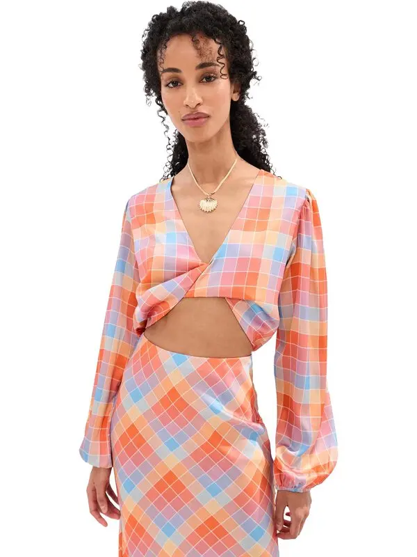 MADELYNNE Willow Top - Multi Plaid