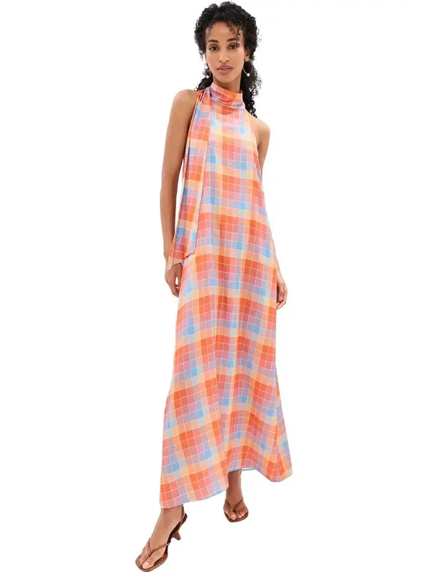 MADELYNNE Dune Maxi Dress - Multi Plaid