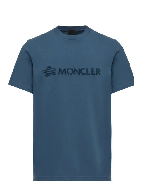 Moncler Logo Cotton T-shirt - Blue