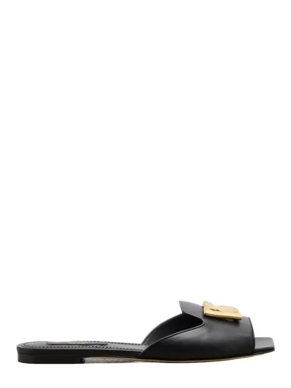 Dolce & Gabbana Abaya Leather Mules - Black