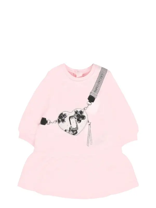 Marc Jacobs Cotton Sweatshirt Dress With Ruffle Hem - Pink