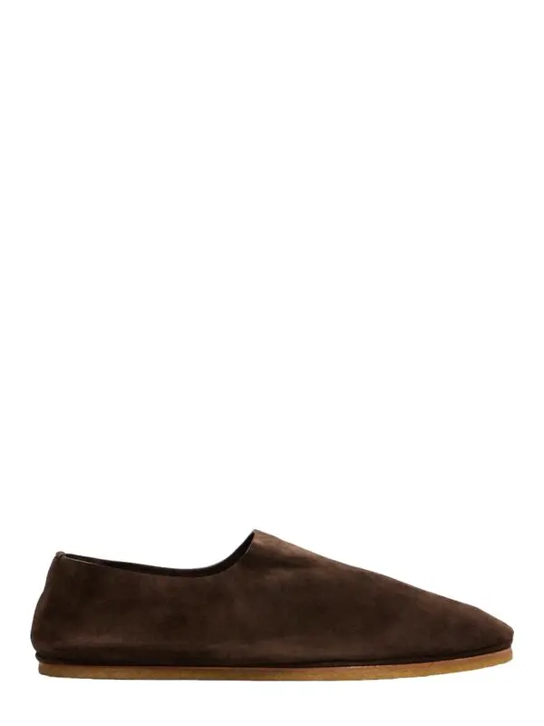 THE ROW Perrick Suede Flats - Brown