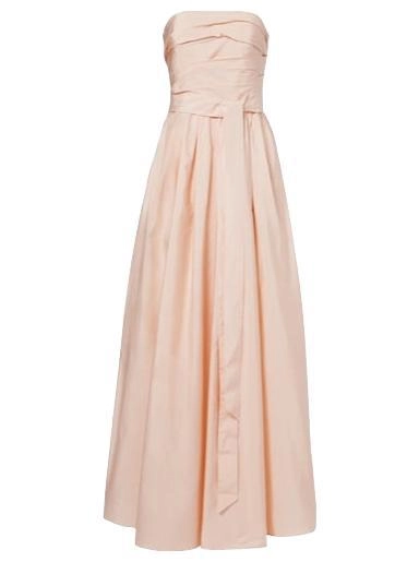 Max Mara Strapless Draped Gown With Self-tie Belt - Nude