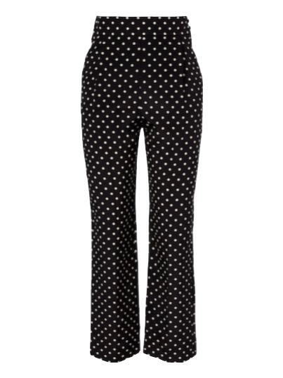 Valentino Garavani Polka-dot Silk Crêpe De Chine Cropped Pants - Black