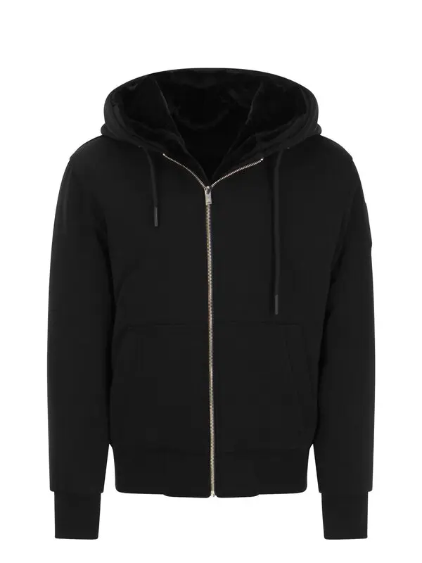Moose Knuckles Classic Bunny Faux Fur Lined Hoodie - Black