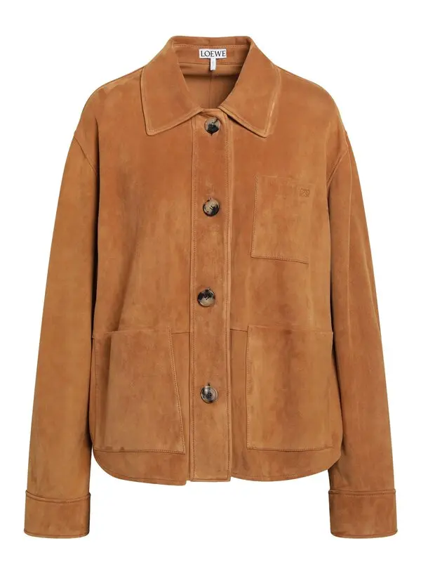 Loewe Suede Workwear Jacket - Brown