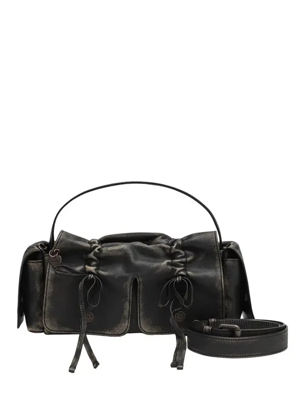 Acne Studios Dark/beige Multipocket Washed Grained Calf Leather Bag - Brown