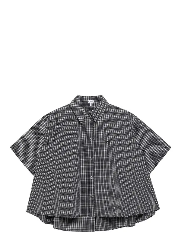 Loewe Trapeze Checked Technical Cotton Shirt - Black