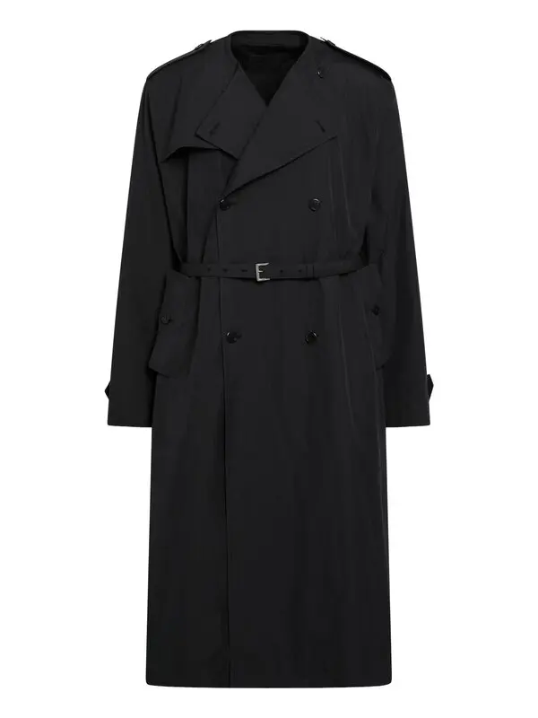 Prada Double-breasted Cotton-blend Trench Coat - Black