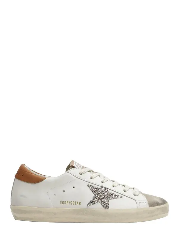 GOLDEN GOOSE Super-star Sneakers With Glitter Star Detail - White