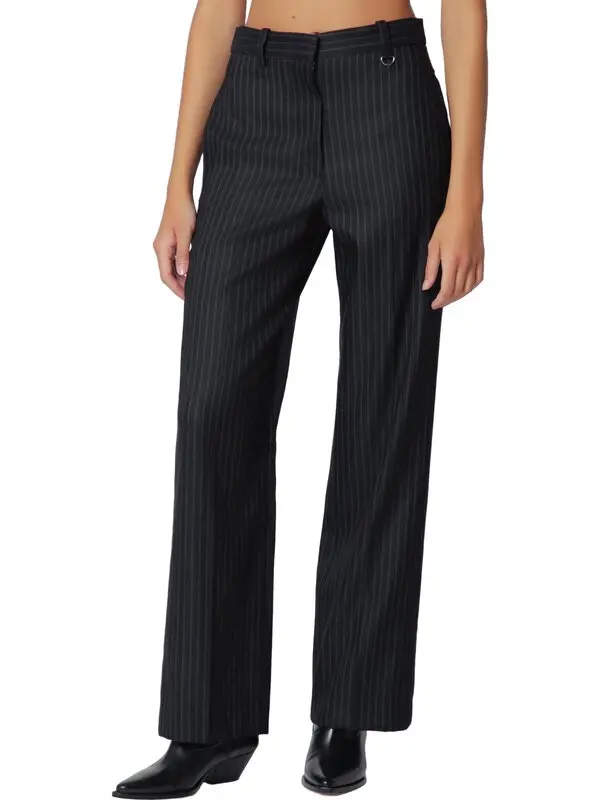 Isabel Marant Étoile Pinstripe Wool-blend Trousers - Black